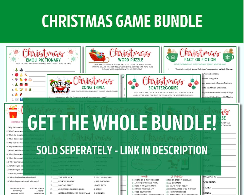 Christmas Trivia Game | Fun Holiday Party | Printable Christmas Game ...