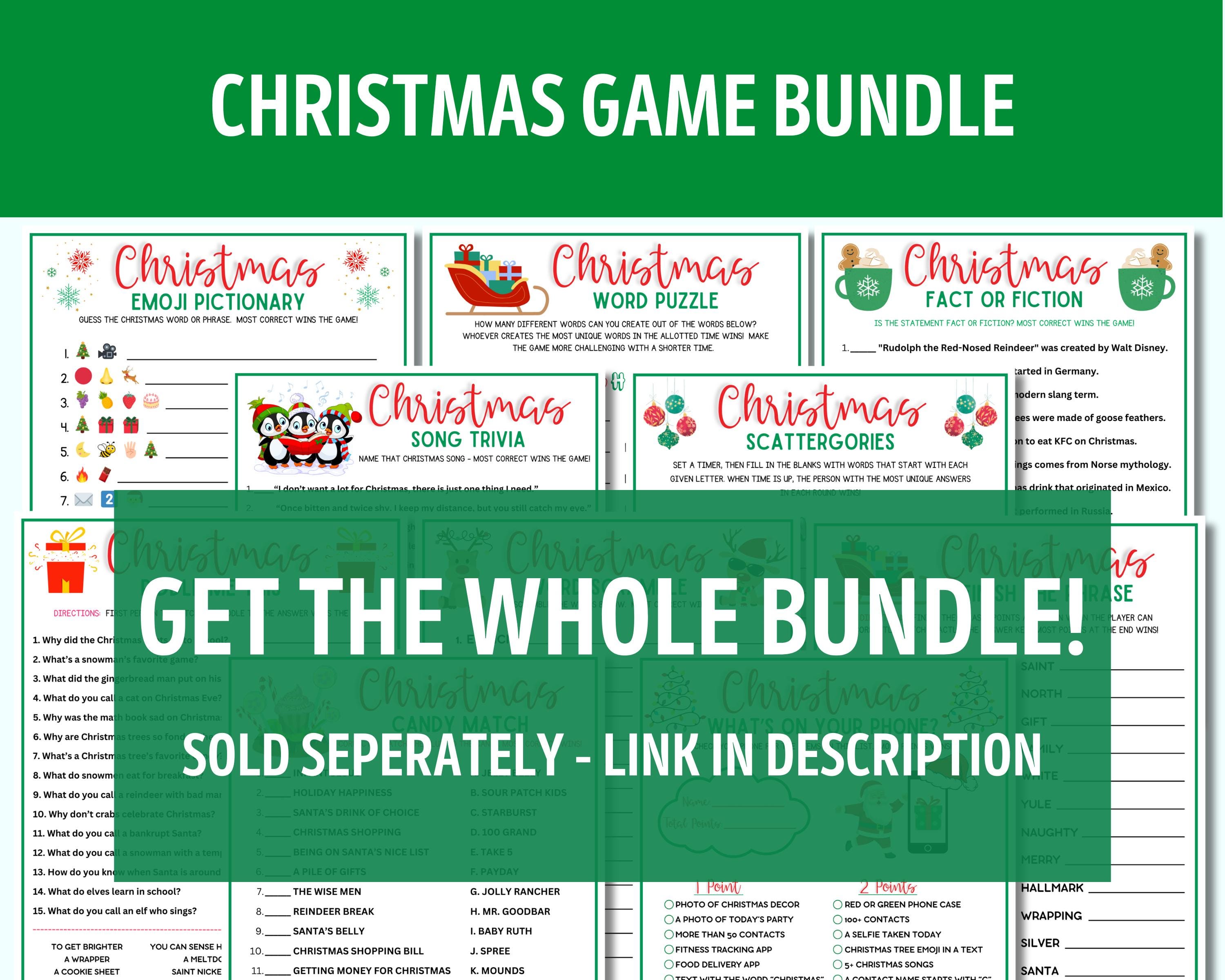 Christmas Bucket List Game: Printable Holiday Activity (digital ...