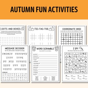Kids Fall Activity Bundle: Autumn Games & Coloring Pages (digital ...