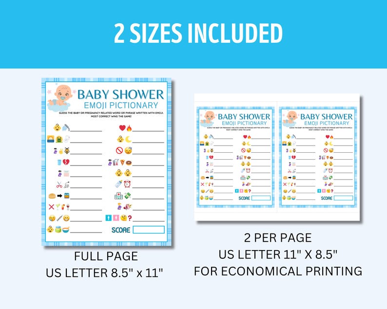 Baby Boy Shower Emoji Pictionary Game (printable Digital Download) - Etsy