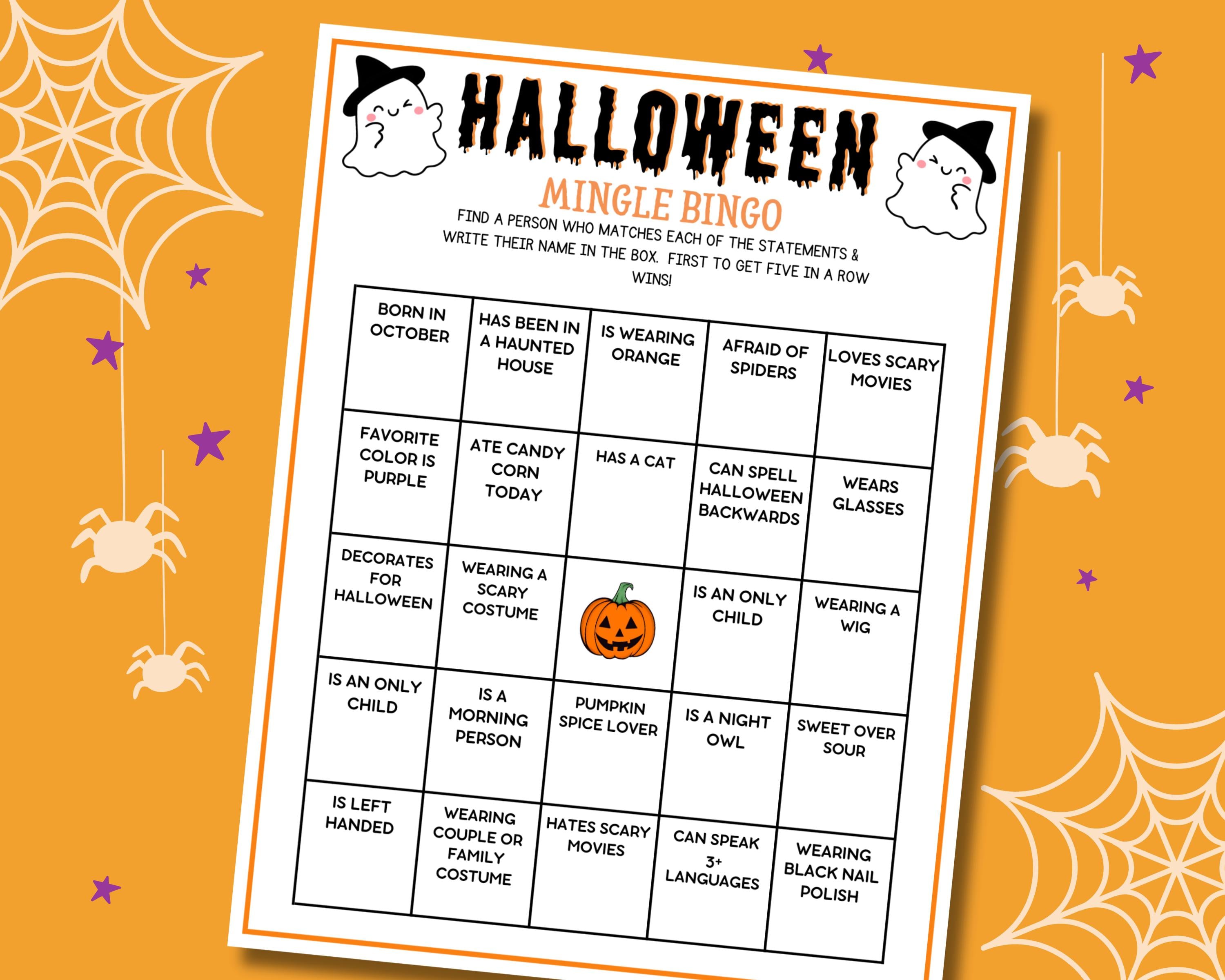 Halloween Mingle Bingo Game: Printable Party Activity (PDF) - Etsy