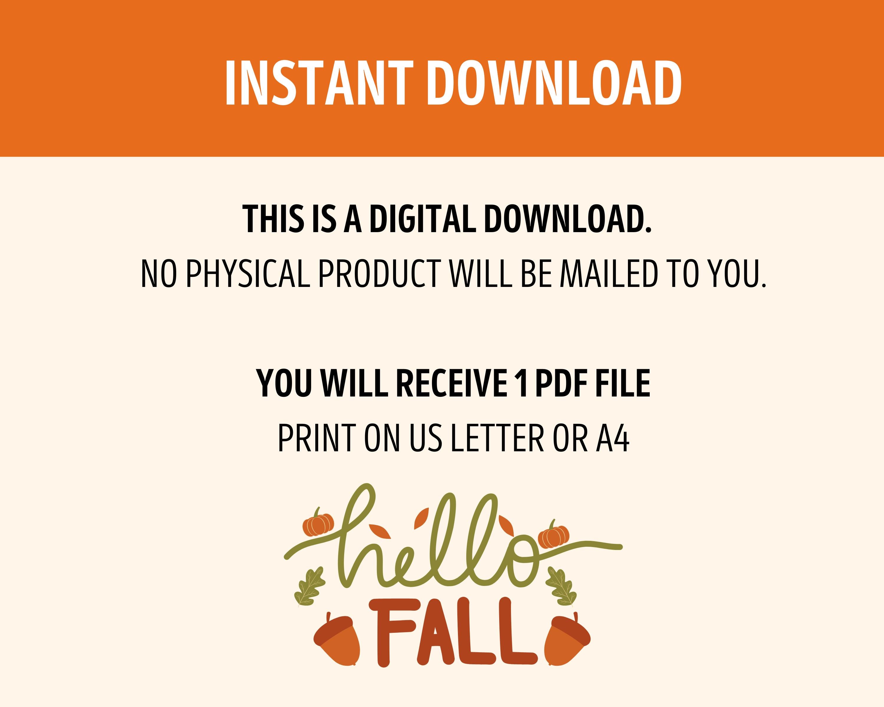 Kids Fall Scavenger Hunt Game | Printable Fall Game Digital Download ...