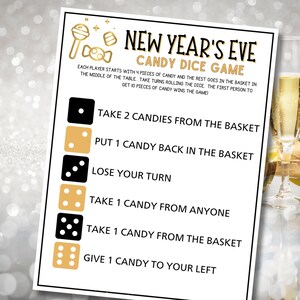 New Year's Eve Candy Dice Game: Family Fun (printable) - Etsy