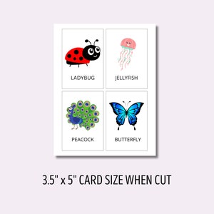 60 Animal Flashcards, Animal Printable Flashcards, Preschool Flashcards ...