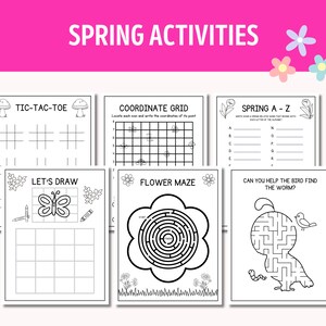 Kids Spring Printable Activity Bundle | Digital Download Games | Spring ...