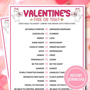Valentine's This or That Game | Printable Valentine Games Digital ...