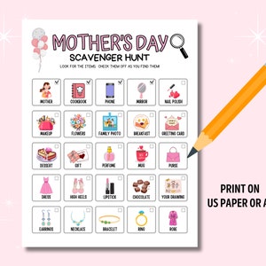 Mother's Day Scavenger Hunt Game: Printable Kids Activity (digital ...