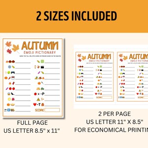 Fall Emoji Pictionary Game: Printable Autumn Activity (PDF) - Etsy
