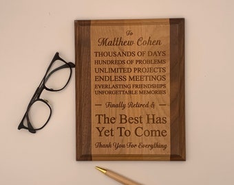 Retirement Plaque Personalized - Etsy