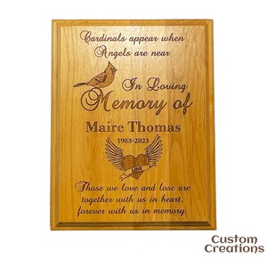 Laser Engraved Custom Name Date Memorial Plaque | Personalized in ...