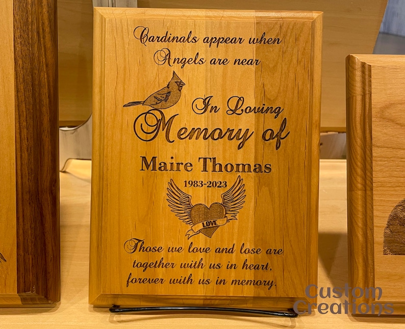 Laser Engraved Custom Name Date Memorial Plaque | Personalized in ...