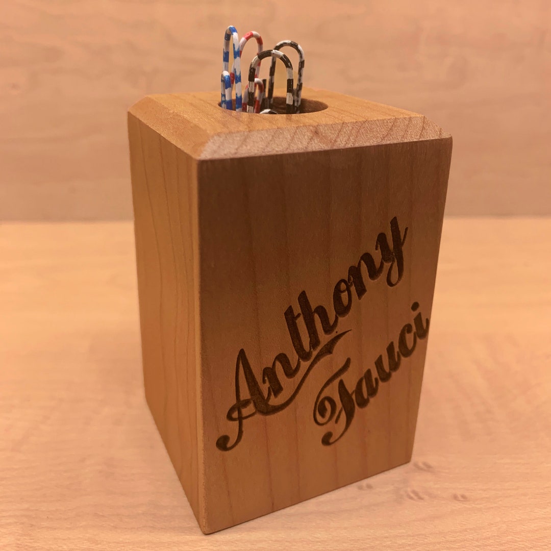 Personalized Maple Wood Paper Clip Holder Wooden Magnet - Etsy