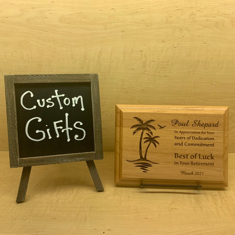 Personalized Plaque for Retirement | Laser Engraved Genuine Red Alder ...
