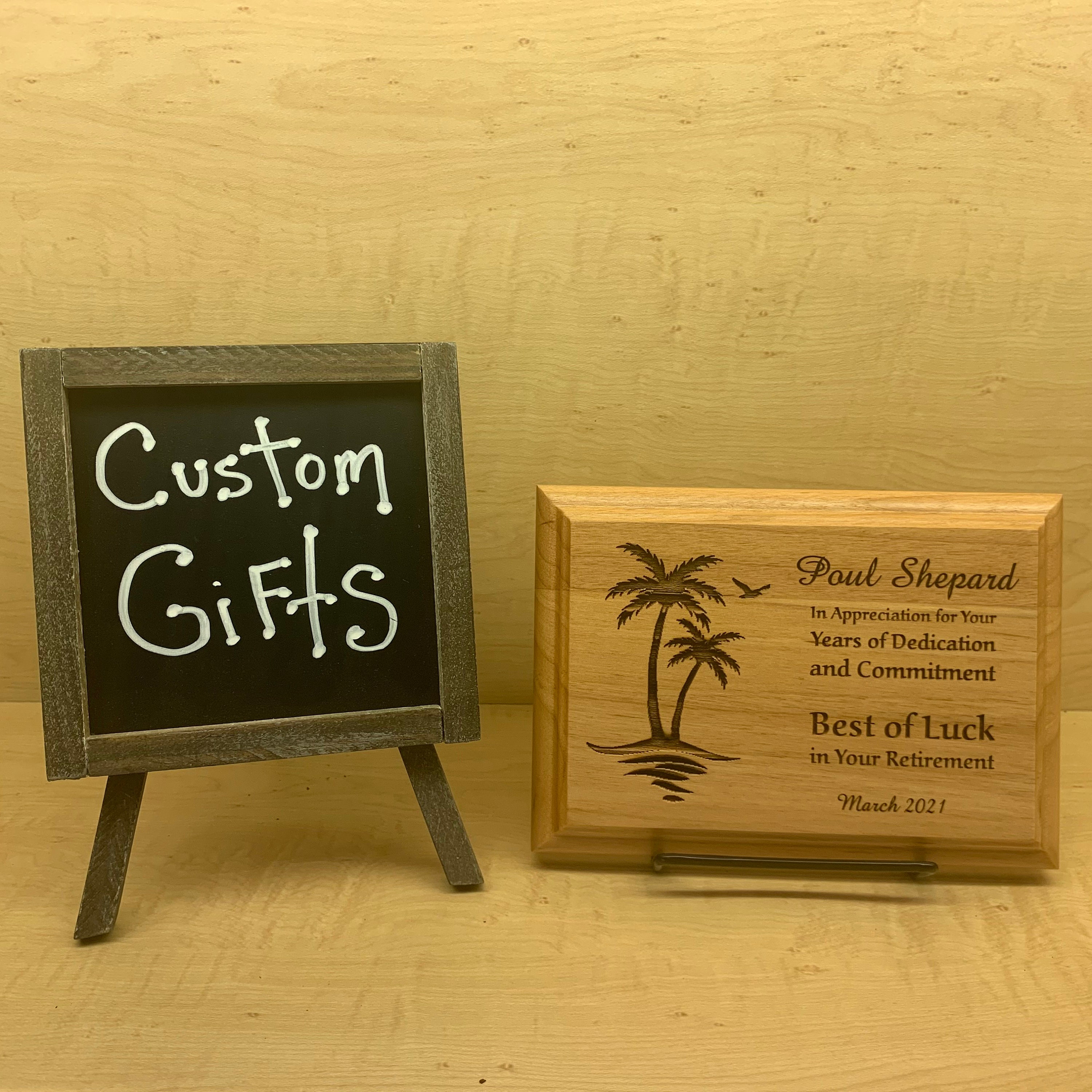 Personalized Plaque for Retirement | Laser Engraved Genuine Red Alder ...