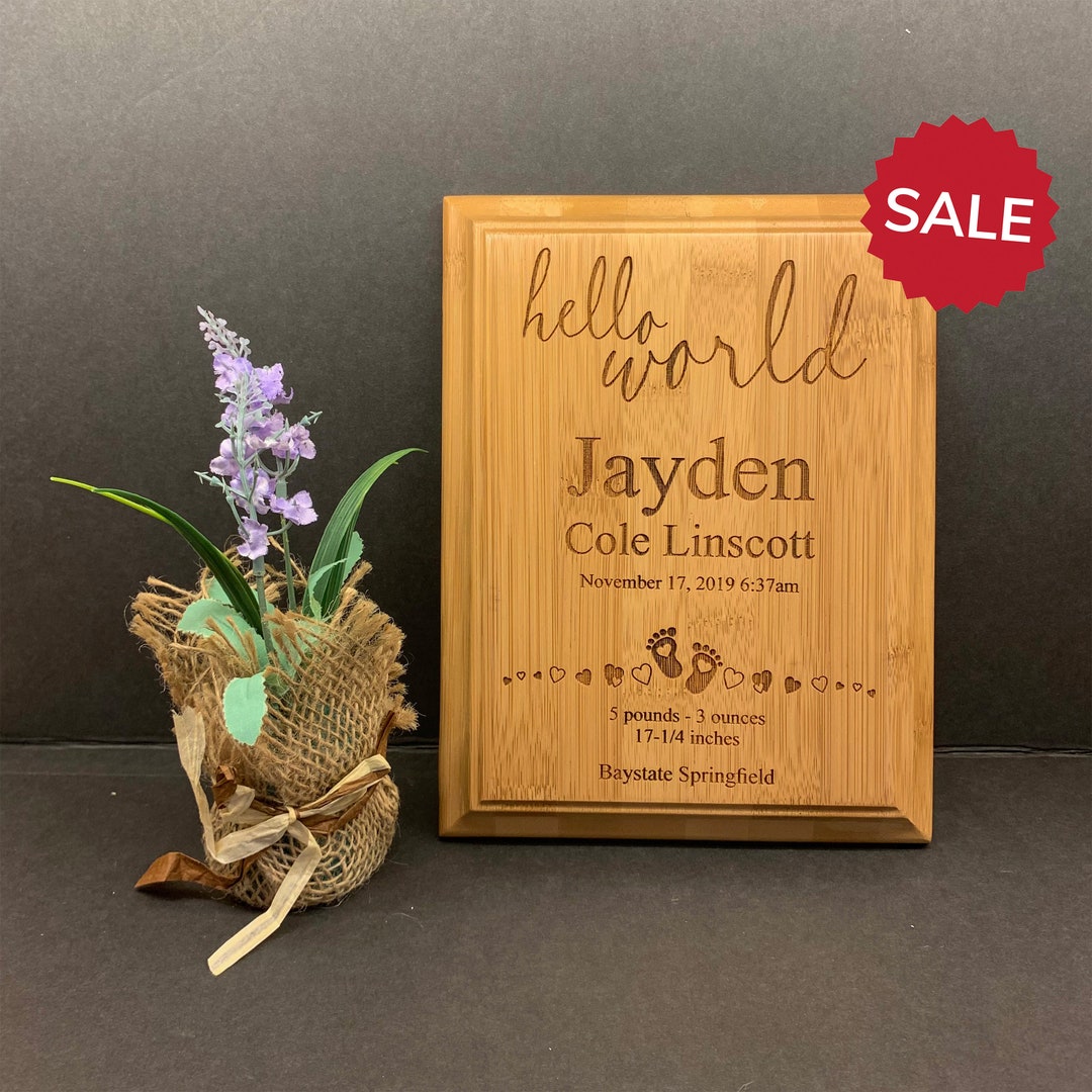 Personalized Birth Stats Plaque Eco-friendly Bamboo Plaque Personalized ...
