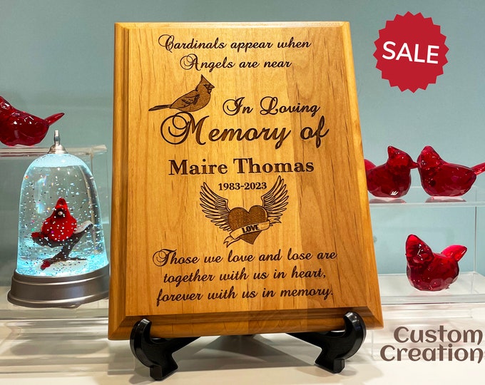 Laser Engraved Custom Name Date Memorial Plaque Personalized in Loving ...