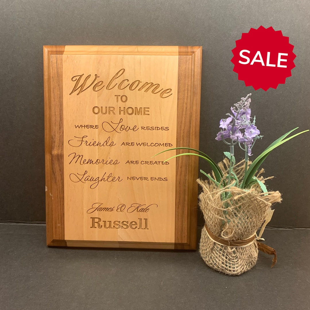 Personalized First Home Housewarming Wood Gift | Custom Laser Engraved ...