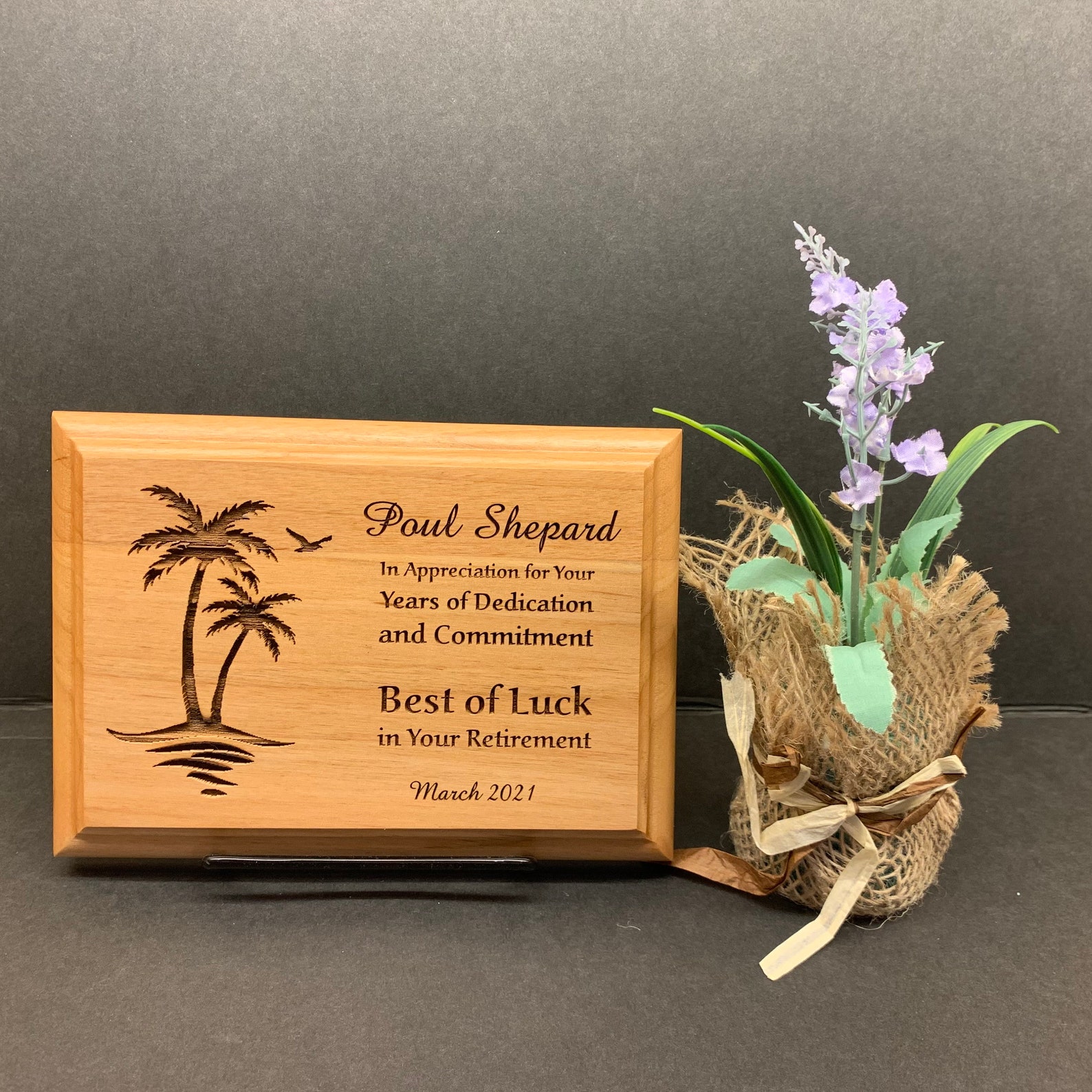 Personalized Plaque for Retirement | Laser Engraved Genuine Red Alder ...