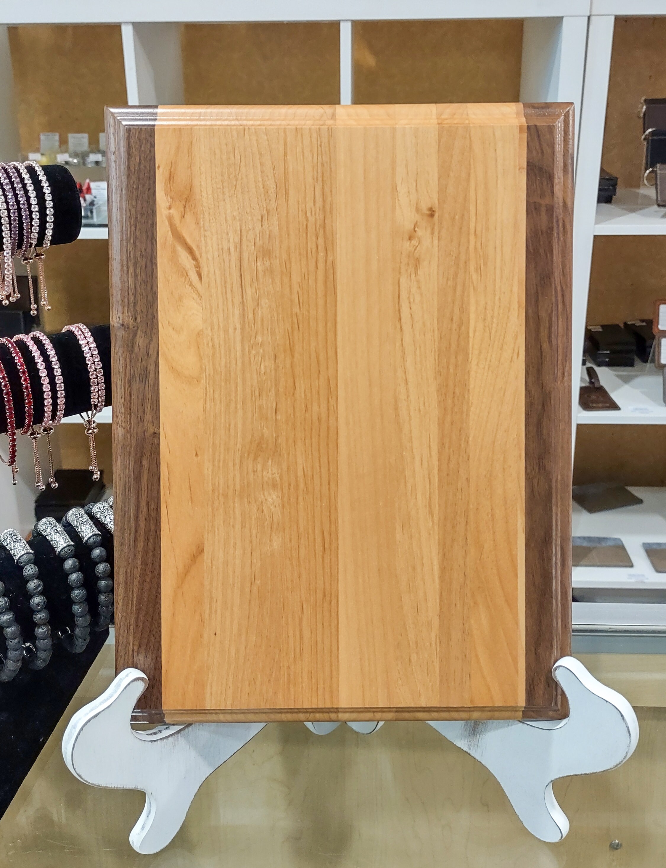 Customizable Engraved Red Alder and Walnut Edge Plaque | Personalized ...