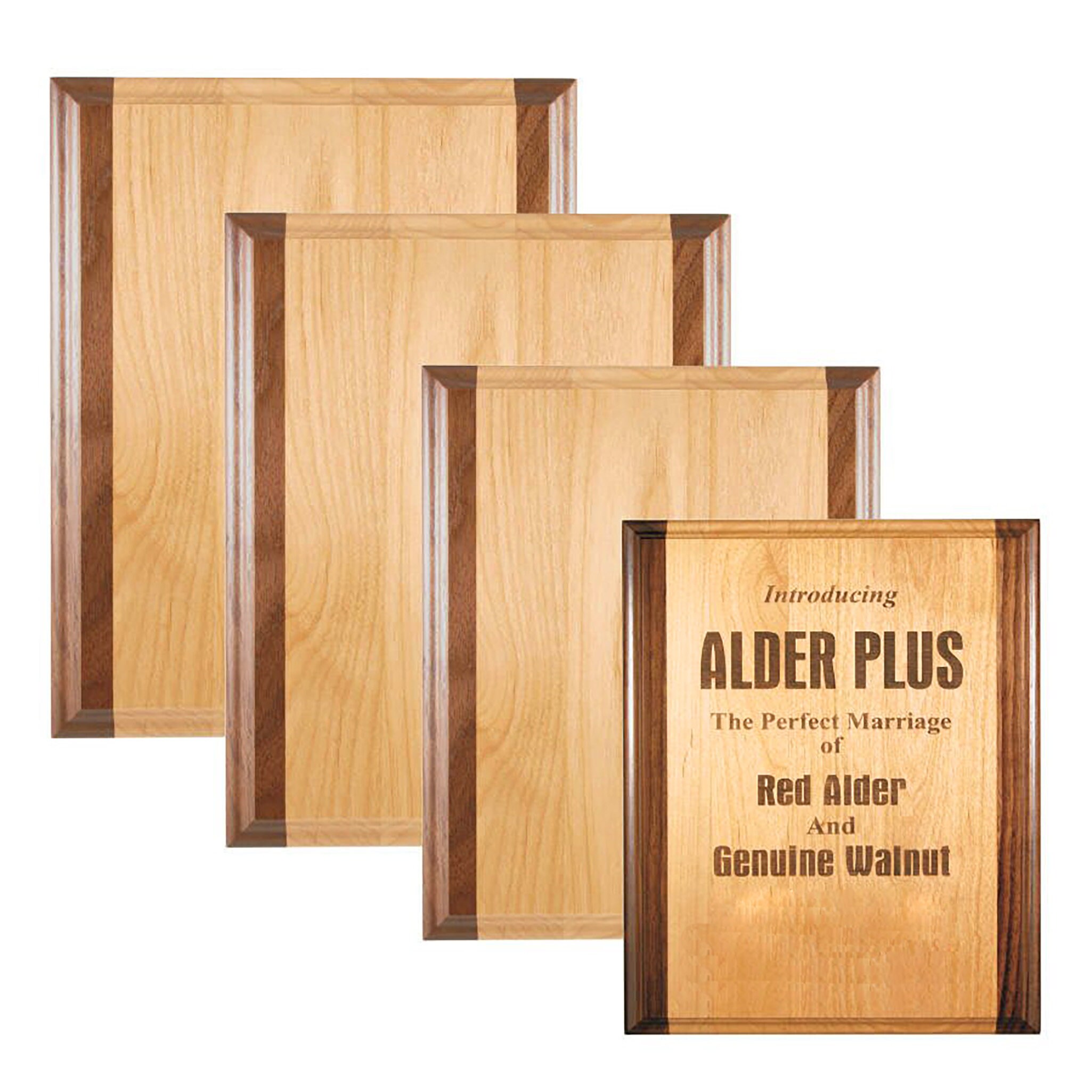 Customizable Engraved Red Alder and Walnut Edge Plaque | Personalized ...