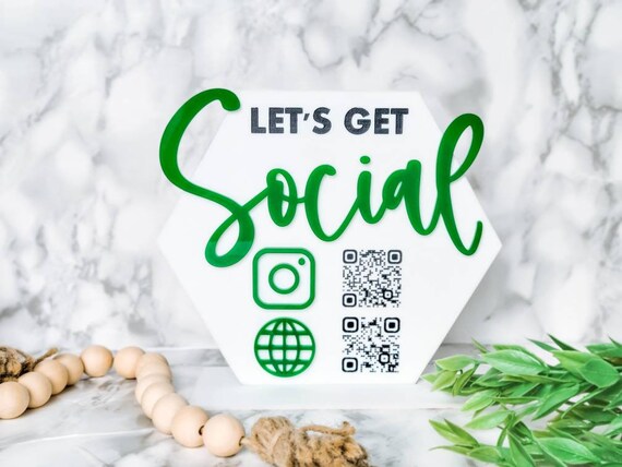 Social Media Sign Made With Double Layered Acrylic Custom | Etsy