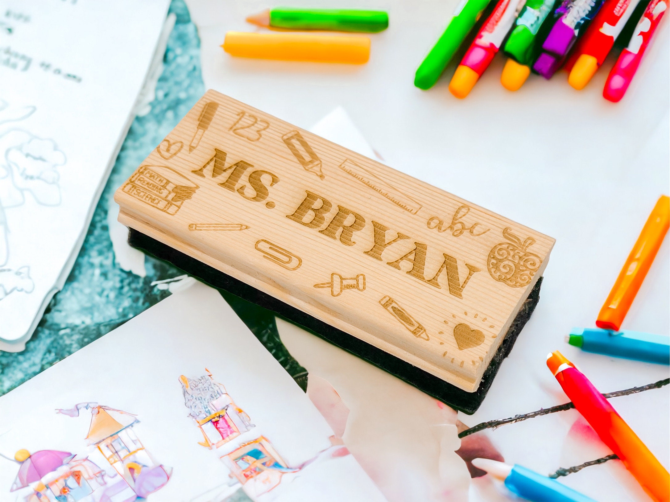 Personalized Teacher Gift, Dry Erase or Chalkboard Duster With Name ...