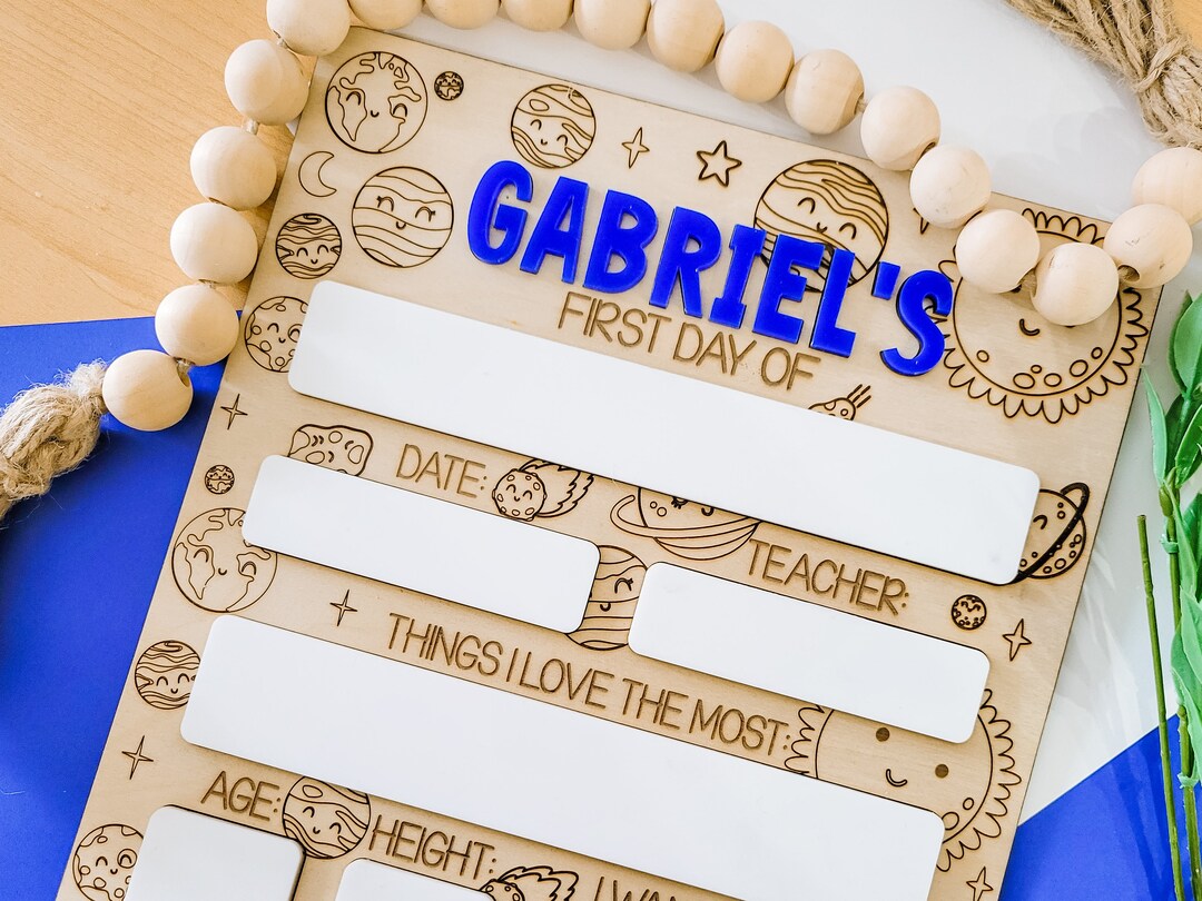 First Day of School Solar System Sign Personalized With Name, Reusable ...