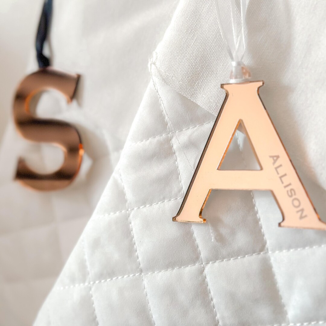 Personalized Acrylic Letter Stocking Tag, Christmas Stocking Tag ...
