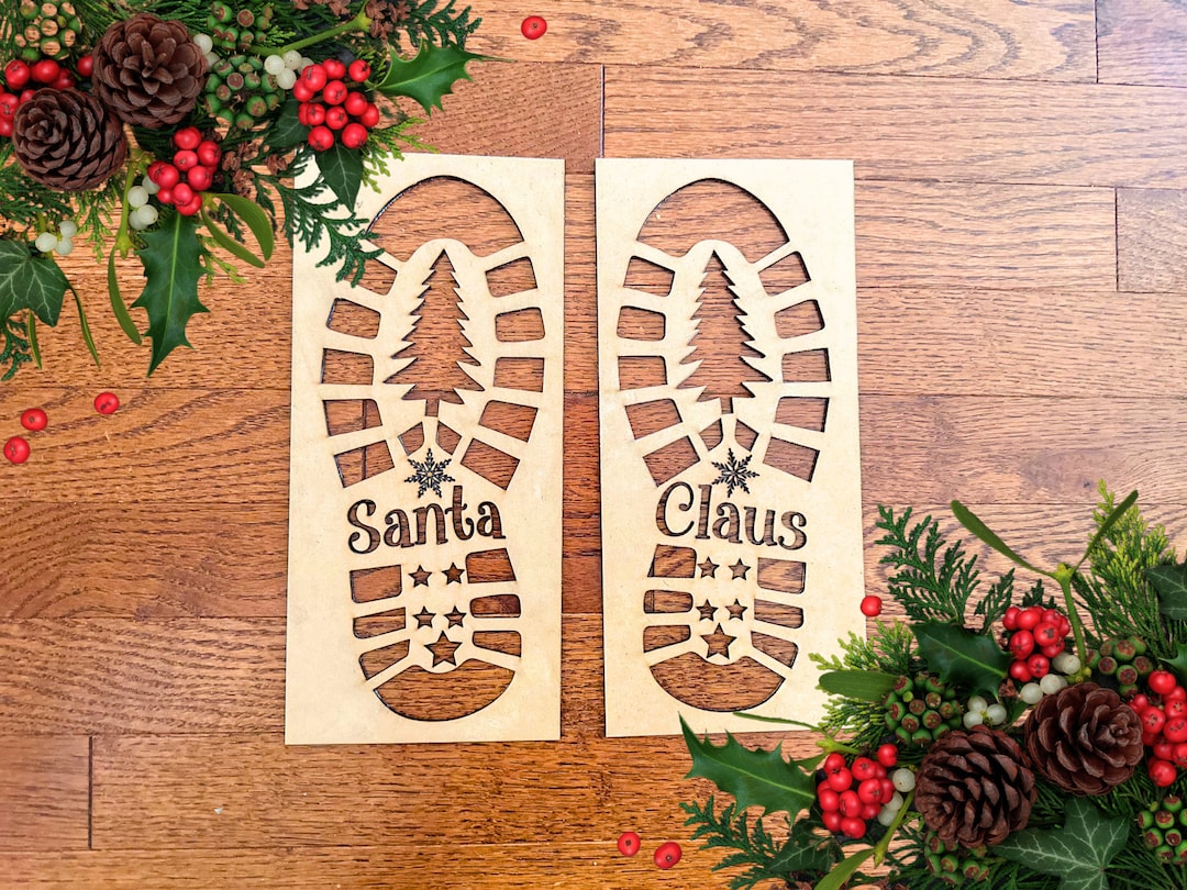 Santa Footprint Template for Christmas Eve - Magical MDF Stencil for ...