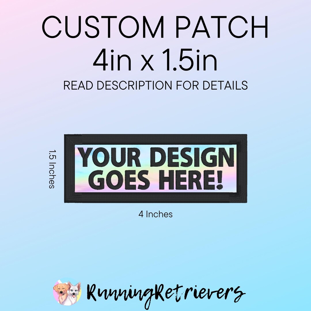 4x1.5 Custom Rectangle Hook and Loop Patch - Etsy