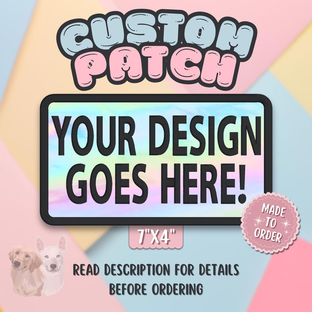 7x4 Custom Rectangle Hook and Loop or Sew-on Patch - Etsy