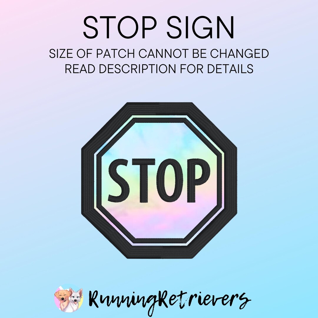 Octagon Patch 3x3 "stop" Hook and Loop Attachment - Etsy