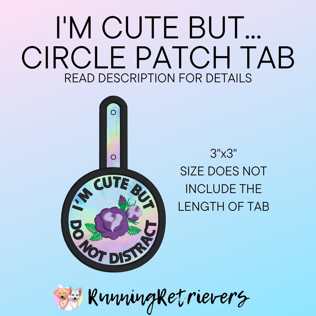 3x3 Circle Patch Tab i'm Cute but Do Not Distract - Etsy