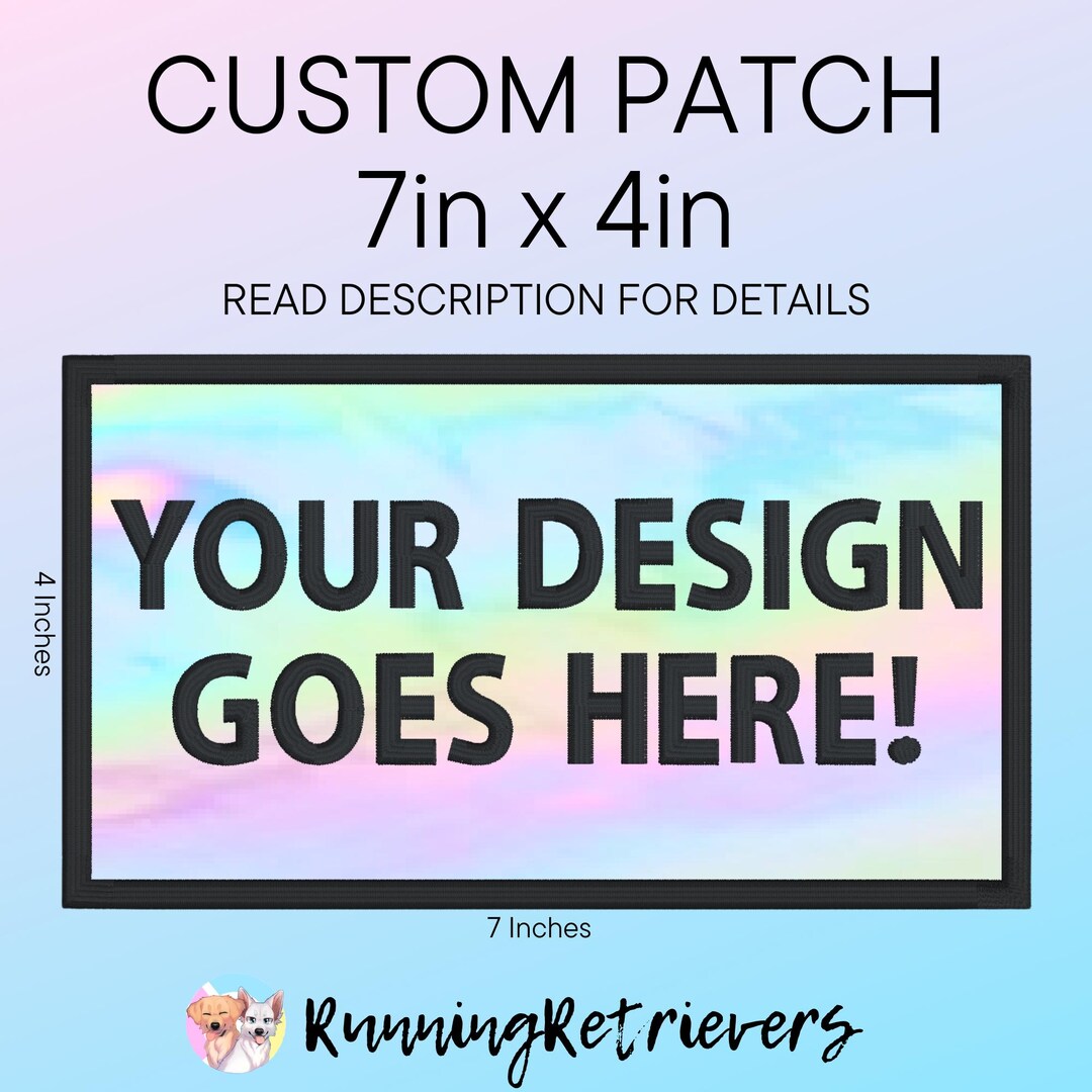 7x4 Custom Rectangle Hook and Loop Patch - Etsy
