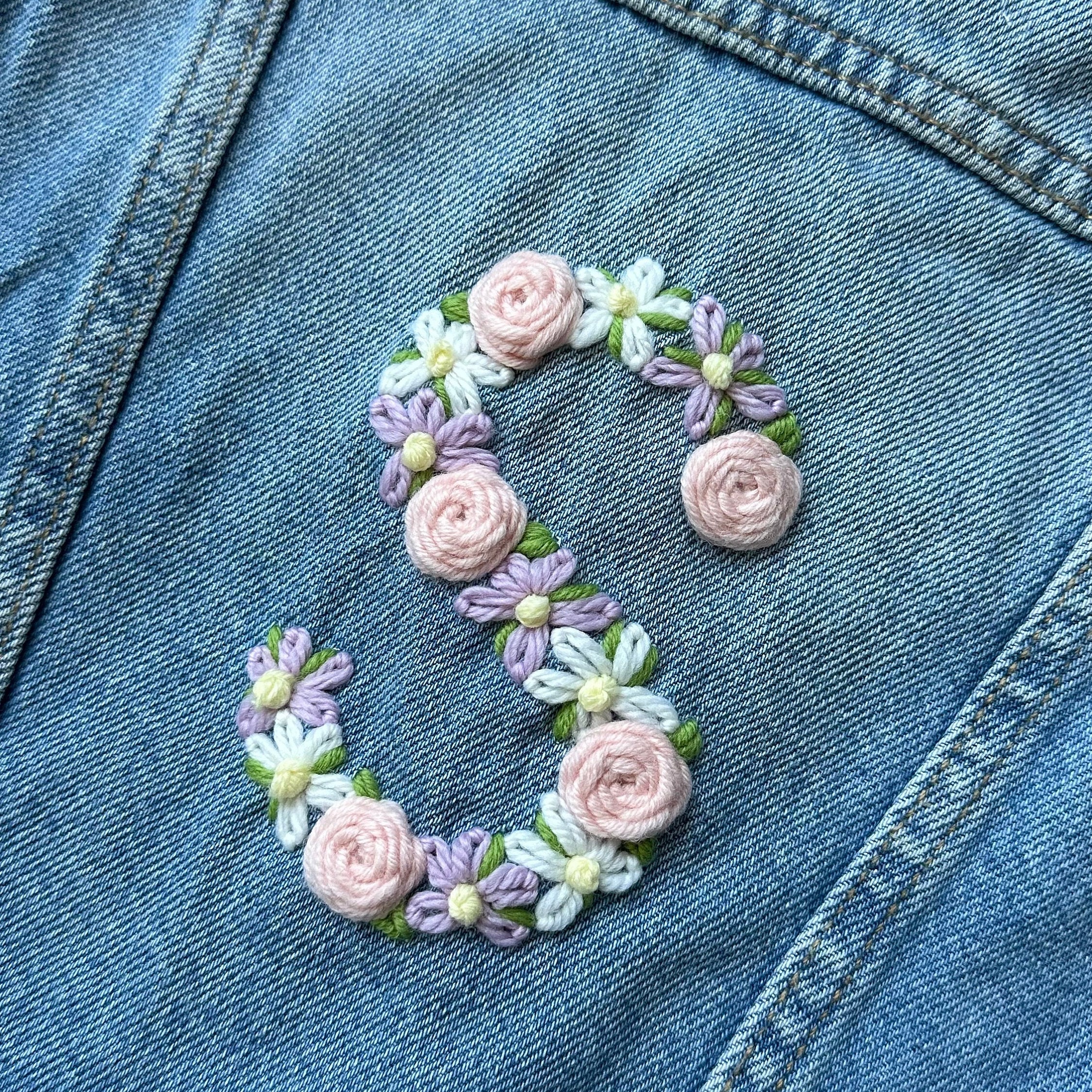 Personalized Hand-embroidered Denim Jacket – Custom Initial Jean Jacket ...