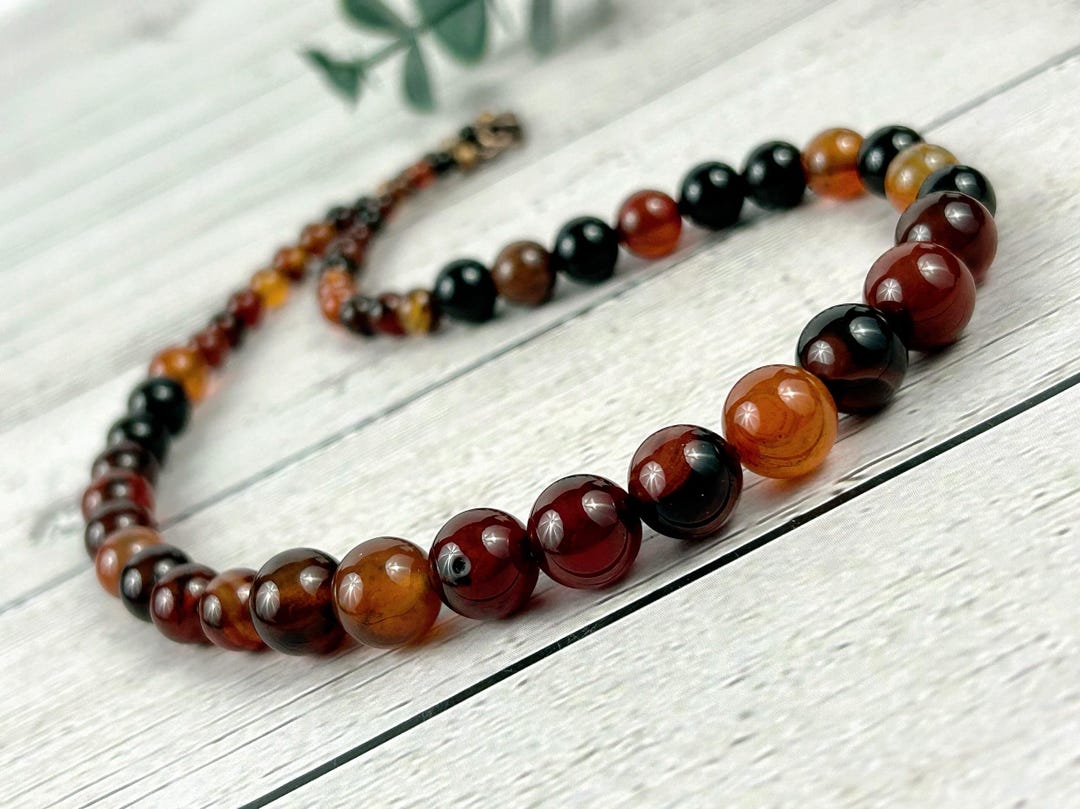 Beaded Necklace, Dream Agate Necklace, Natural Stone Jewelry, Gift Her ...