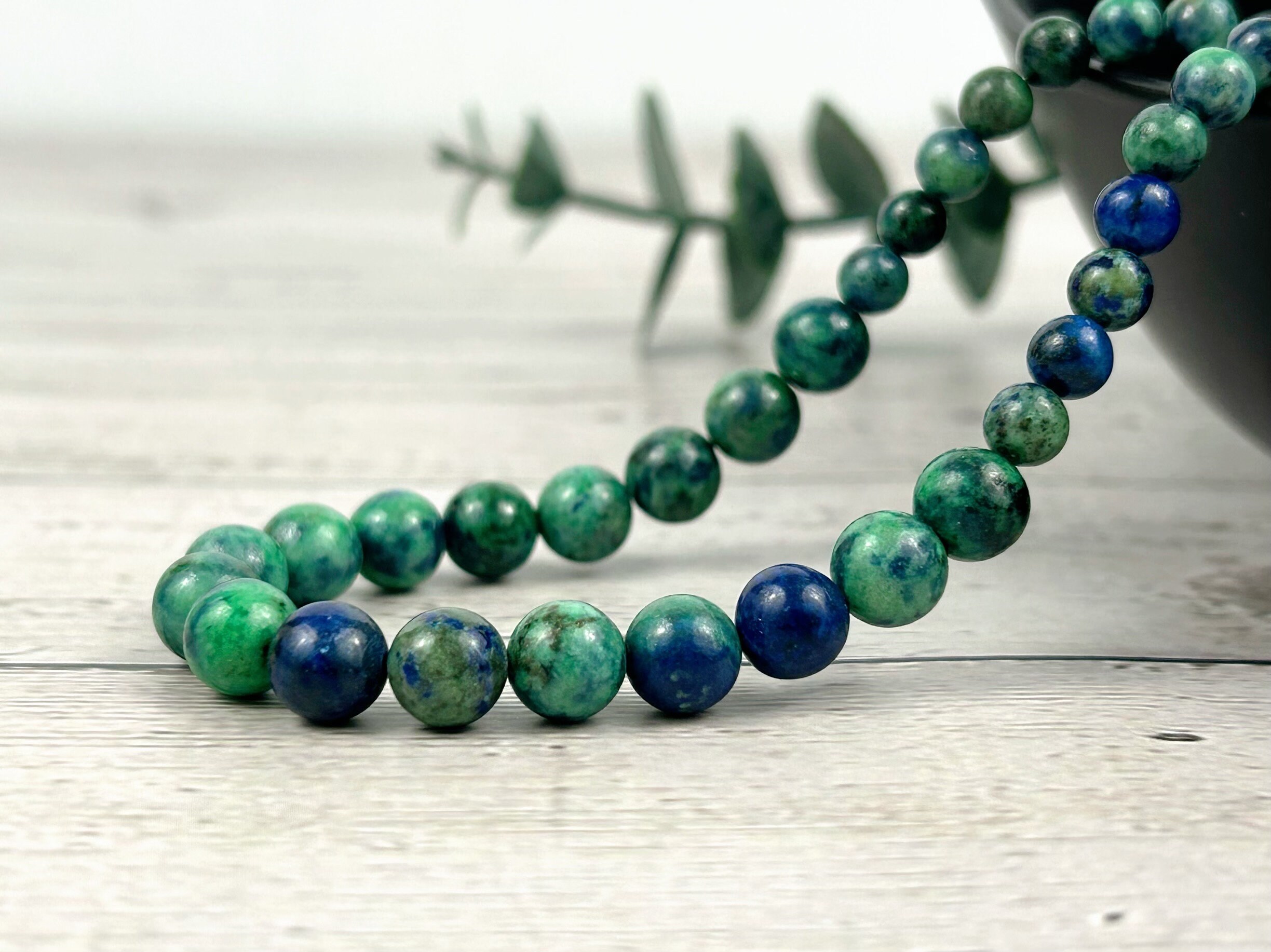 Blue Azurite Beaded Necklace: Natural Stone Energy Jewelry - Etsy