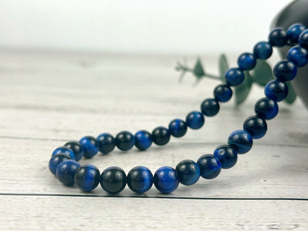 Blue Tiger Eye Necklace, Gemstones Necklace, Beaded Necklace ...
