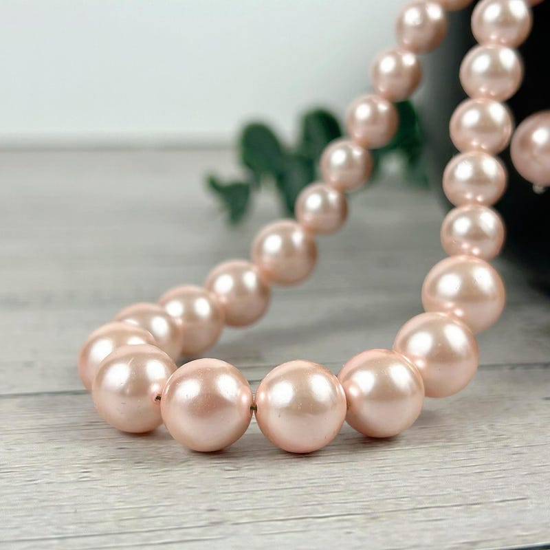 Pink Pearl Necklace - Etsy