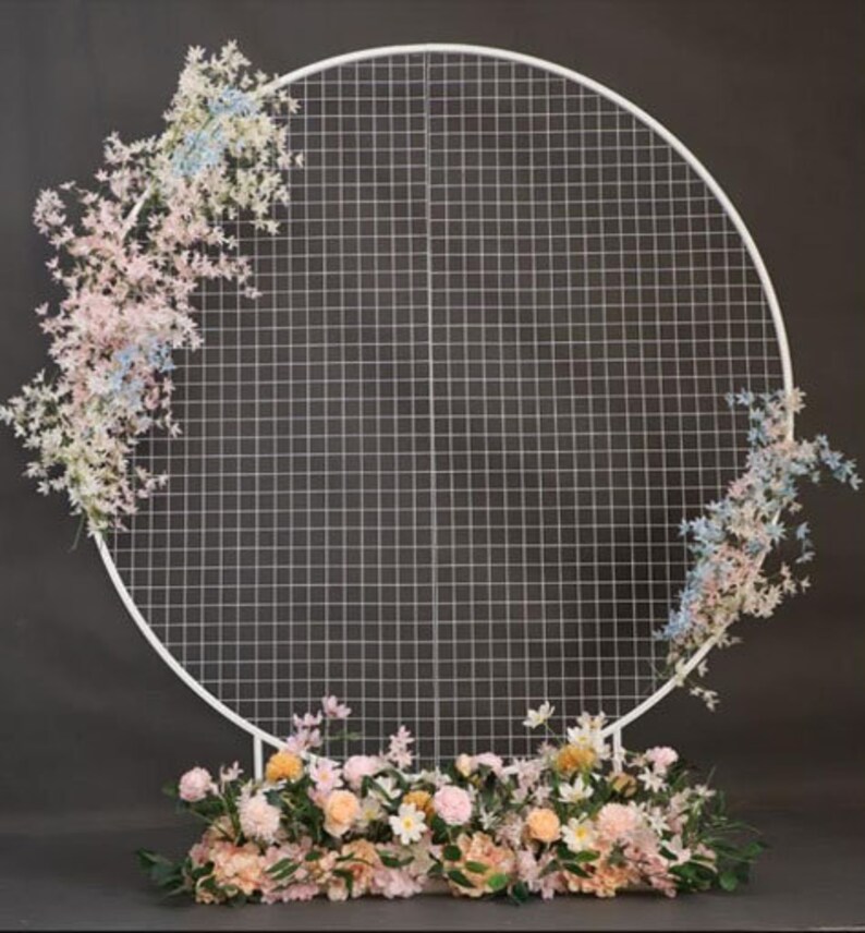 6 FT Round Grid Wedding Backdrop Balloons Arch Wedding - Etsy