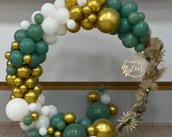 6. 5ft Gold Circle Floral Stand, Solid Round Photo Booth Stand ...