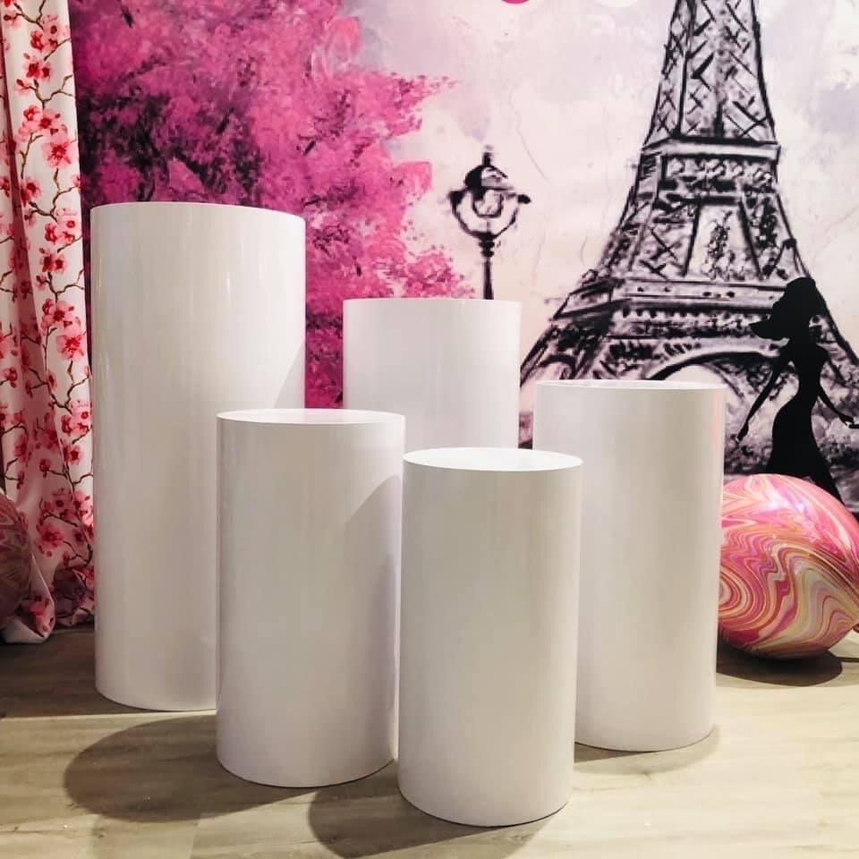 Set of 5 Pcs Round Metal Plinths Cylinders Pedestal Display - Etsy