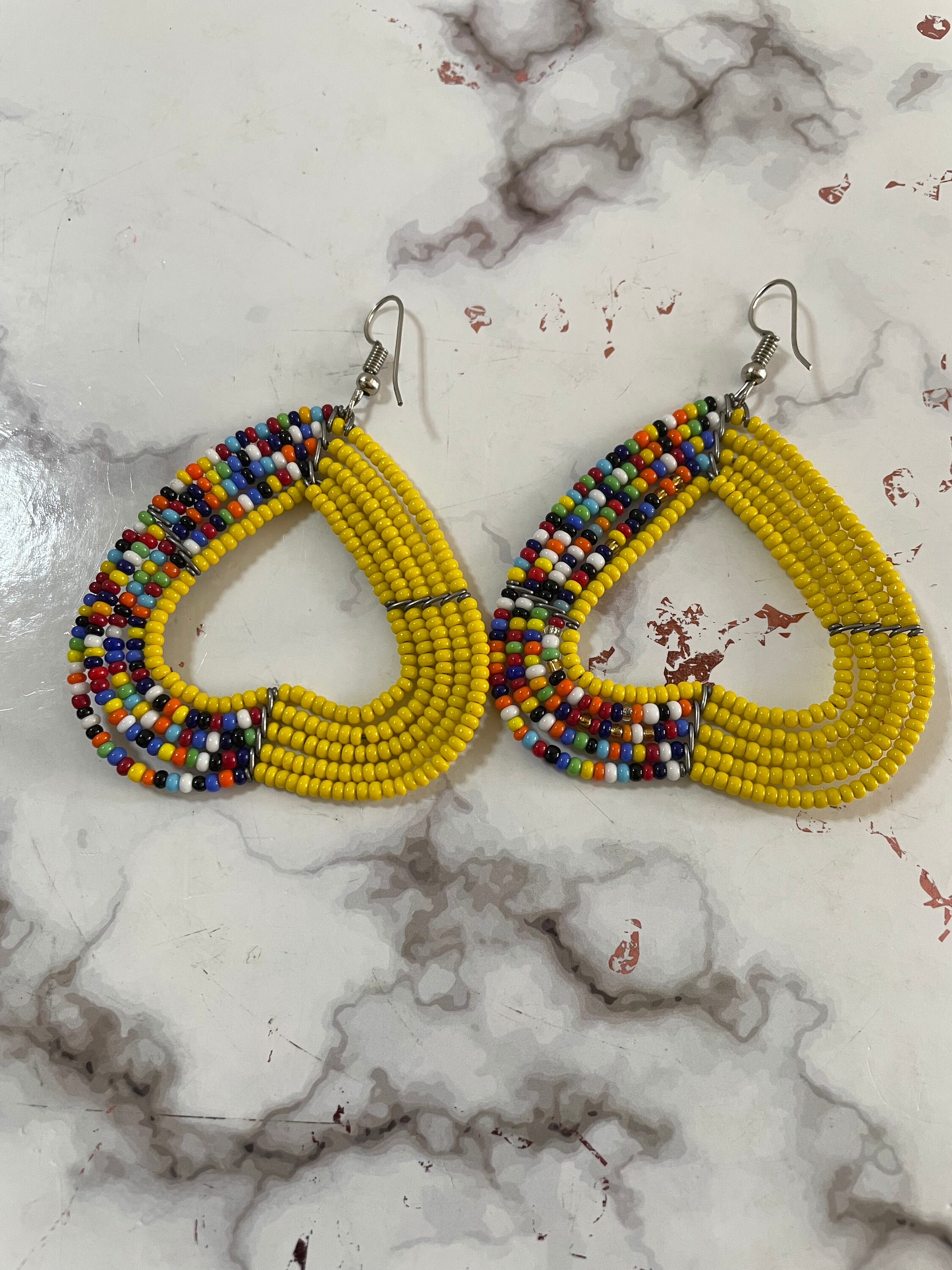 Maasai Beaded Earrings, African Inspired Earrings, African Beaded ...