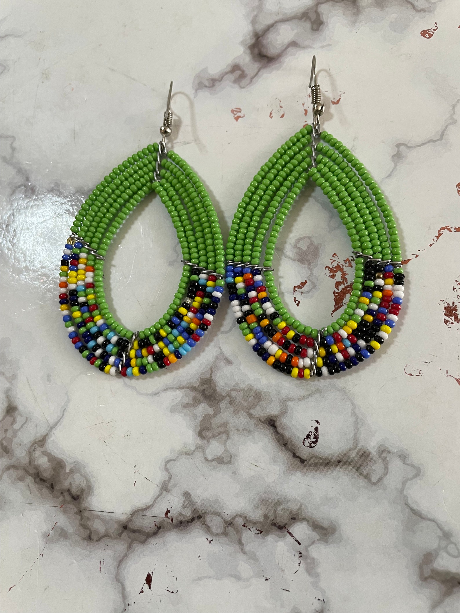 Maasai Beaded Earrings, African Inspired Earrings, African Beaded ...