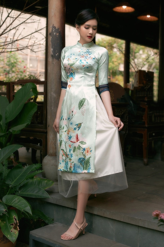 Vietnamese Modern Ao Dai High Quality Vietnamese Traditional Etsy