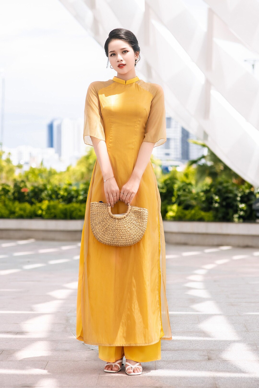 Chiffon Fabric Ao Dai Vietnam, High Quality Vietnamese Ao Dai ...