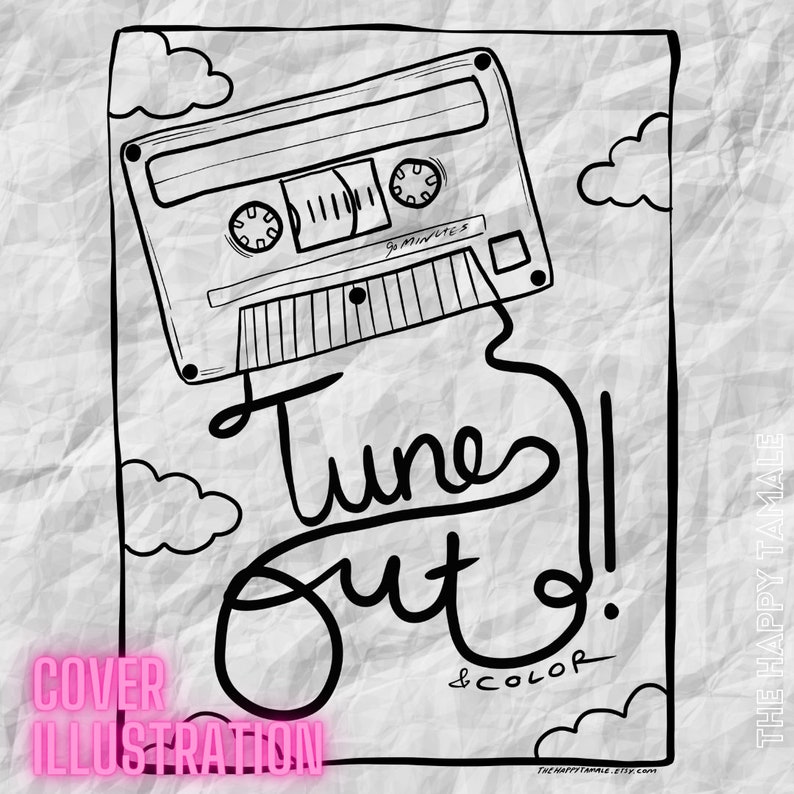 Tune Out and Color Printable Coloring Page Set | Digital Download - Etsy