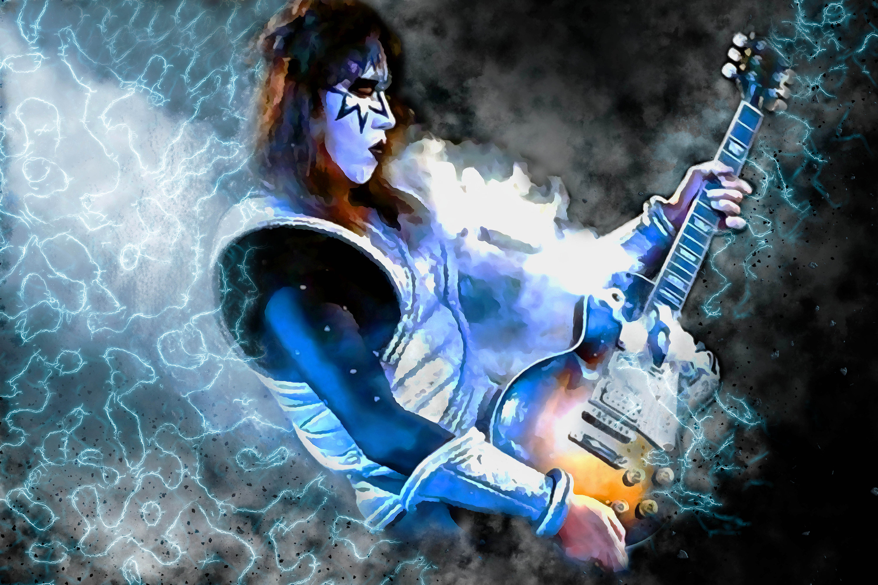 Kiss Rock Band Ace Frehley Art Snowblind Free US | Etsy