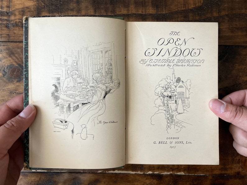 1913 the Open Window by E. Temple Thurston | Small Antique Book ...