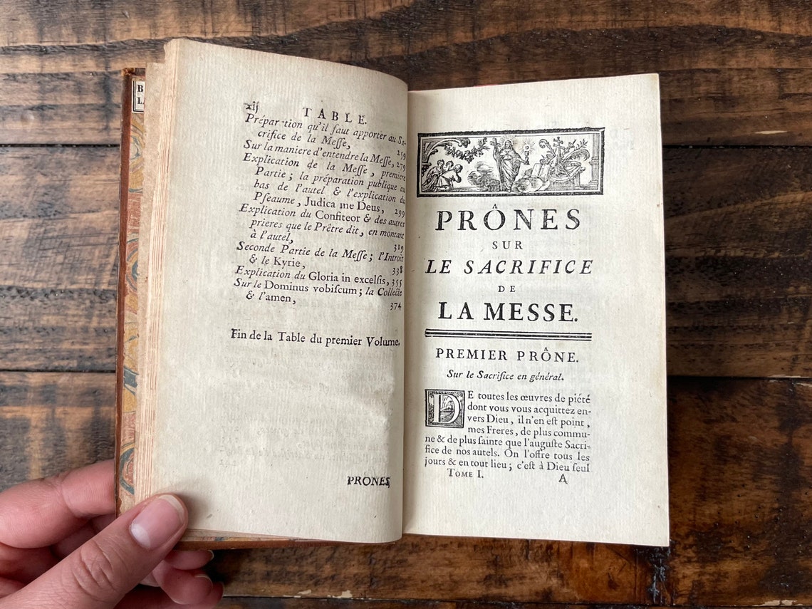 1765 Rare French Antique Book | “prônes Sur Le Sacrifice De La Messe ...